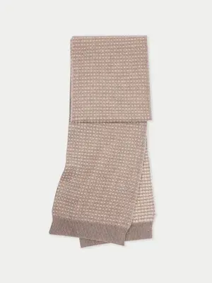 Gobi Cashmere Cashmere Waffle Knit Scarf - Taupe