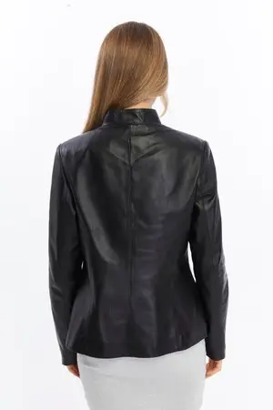 FURNIQ UK Elspeth Leather Jacket - Black