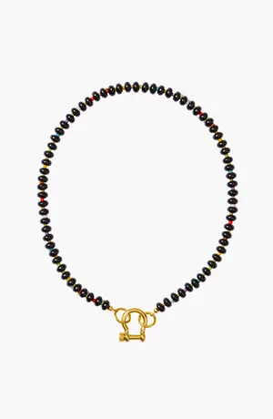 SHOP SPICY DAN Milo Onyx Necklace - Black/rainbow