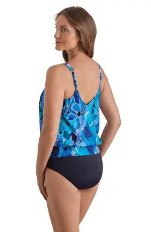 SHAPESOLVER V-neck Blouson One-piece Swimsuit