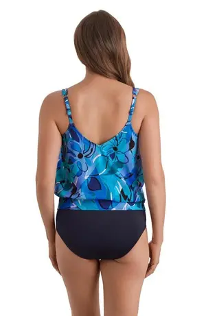 SHAPESOLVER V-neck Blouson One-piece Swimsuit