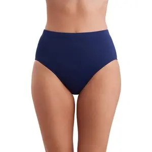 SHAPESOLVER Brief Swimsuit Bottom - Navy Blue