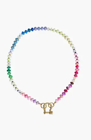 SHOP SPICY DAN Opal And Moonstone Beaded Necklace - Rainbow