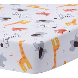 BEDTIME ORIGINALS Lollipop Jungle Baby Fitted Crib Sheet - White