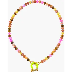 SHOP SPICY DAN Beaded Necklace With Gold Plated Hardware - Mixed Gemstone