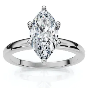 BLISS DIAMOND 1 Carat Marquise Lab Grown Diamond Engagement Ring - 14k White Gold