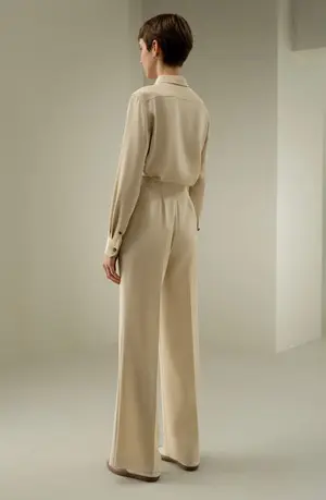 Lilysilk Minimalist Stretch Silk Crêpe Pant - Dune