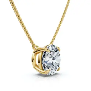 BLISS DIAMOND 1ct Solitaire Lab Grown Diamond 14k Gold Pendant Necklace - Yellow Gold