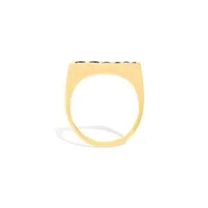 CAMPBELL + CHARLOTTE Edge Tapered Stacking Ring - Blue Sapphire-gold