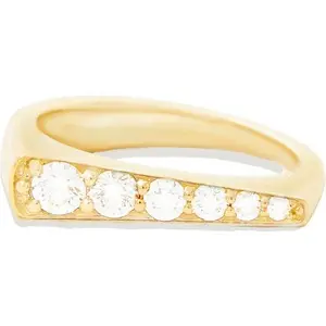 CAMPBELL + CHARLOTTE Edge Tapered Stacking Ring - Diamond-gold