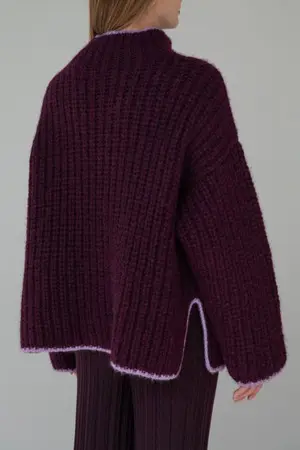 SSKEIN Sylvie Handknit Pullover - Aubergine