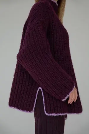 SSKEIN Sylvie Handknit Pullover - Aubergine