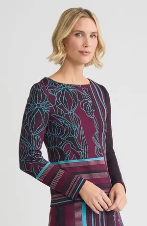 Ming Wang Jacquard Knit Top