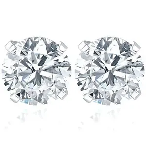 BLISS DIAMOND Certified 1ct Tw Round Diamond Studs 14k Gold Lab Grown - 14k White Gold
