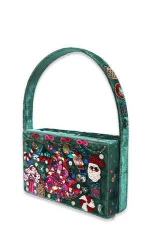 SIMITRI Embroidered Velvet Box Clutch
