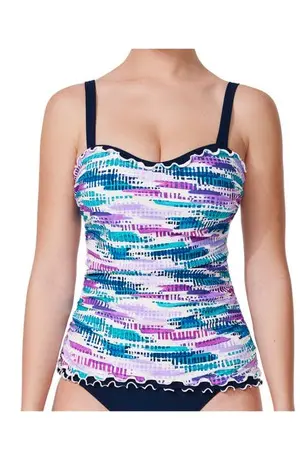 GOTTEX Canva Tricolore E-cup Tankini Top - Multi-blue