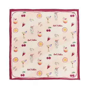 LOST PATTERN Happy Hour" Silk Bandana - Martini Pink