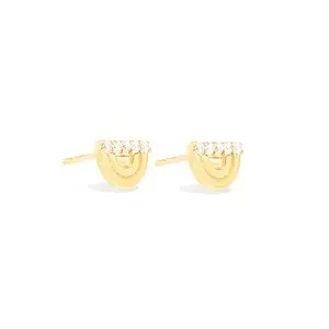 CAMPBELL + CHARLOTTE Edge Ferris Wheel Stud Earrings - Diamond-gold
