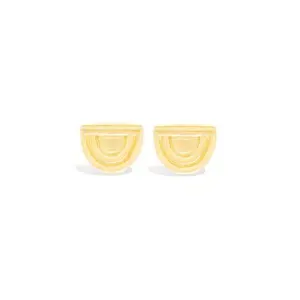 CAMPBELL + CHARLOTTE Edge Ferris Wheel Stud Earrings Gold