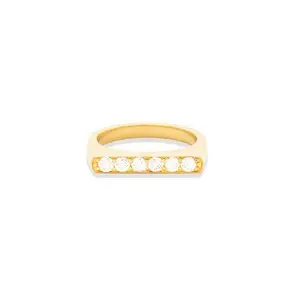 CAMPBELL + CHARLOTTE Edge Straight Stacking Ring - Diamond-gold