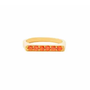 CAMPBELL + CHARLOTTE Edge Straight Stacking Ring - Orange Sapphire-gold