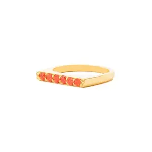 CAMPBELL + CHARLOTTE Edge Straight Stacking Ring - Orange Sapphire-gold