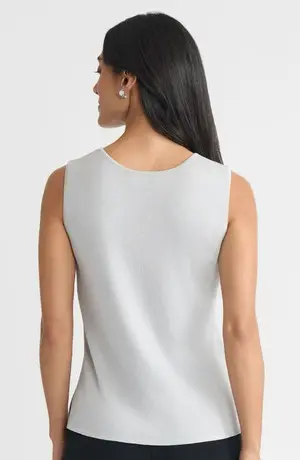 Ming Wang Mid-length Knit Tank - Silver