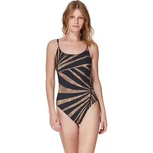 GOTTEX Desert Queen Scoop Neck One-piece - Black-brown