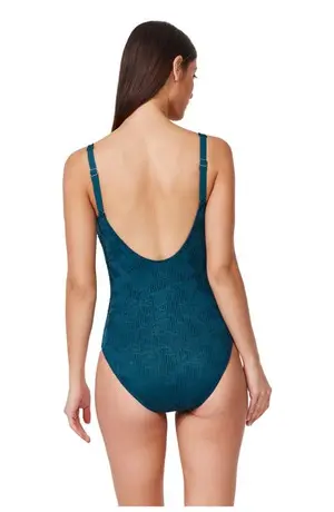 GOTTEX Jolene Textured Square Neck One Piece - Petrol