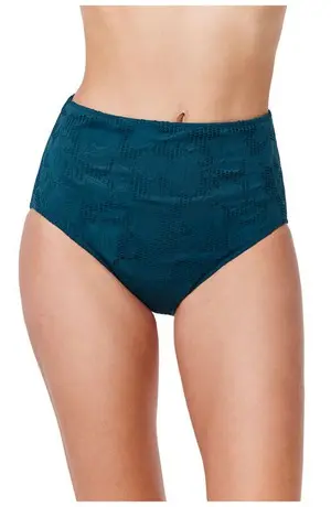 GOTTEX Jolene Textured High-waist Swim Bottom - Petrol