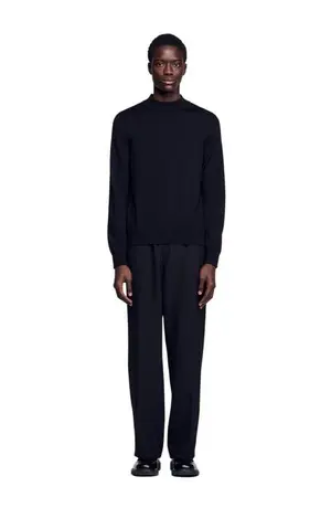 Sandro Wool High Neck Sweater - Black