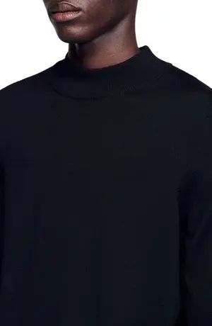 Sandro Wool High Neck Sweater - Black
