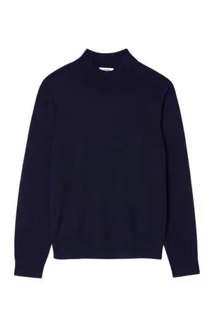 Sandro Wool High Neck Sweater - Midnight Blue