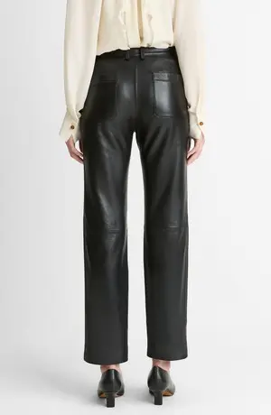 Vince Straight Leg Leather Pants