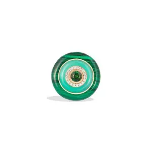 CAMPBELL + CHARLOTTE Evolve Stone Inlay Cocktail Ring - Green- Gold