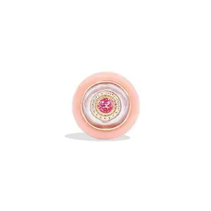 CAMPBELL + CHARLOTTE Evolve Stone Inlay Cocktail Ring - Pink- Gold