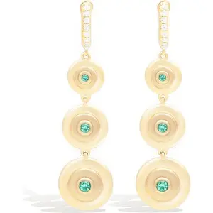 CAMPBELL + CHARLOTTE Evolve Chandelier Diamond Earrings - Emerald-gold