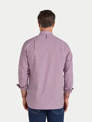 RAGING BULL Long Sleeve Graph Check Poplin Shirt