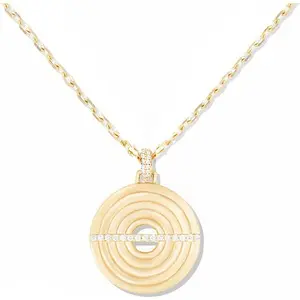 CAMPBELL + CHARLOTTE Edge Disk Pendant Necklace - Gold