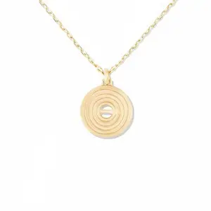 CAMPBELL + CHARLOTTE Edge Disk Pendant Necklace