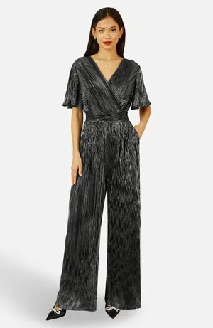 YUMI Pleated Jumpsuit - Black