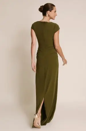 SIX STORIES Twist Bust Short Sleeve Dress - Fern
