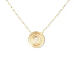 CAMPBELL + CHARLOTTE Evolve Small Disk Diamond Pendant Necklace - Diamond-gold