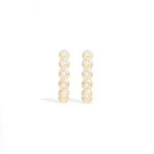 CAMPBELL + CHARLOTTE Evolve Oval Hoop Earrings - Diamond-gold