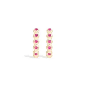 CAMPBELL + CHARLOTTE Evolve Oval Hoop Earrings - Pink Sapphire- Gold