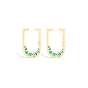 CAMPBELL + CHARLOTTE Evolve Bubble Hoop Earrings - Emerald-gold