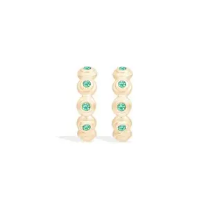 CAMPBELL + CHARLOTTE Evolve Huggie Earrings - Emerald-gold