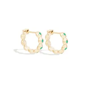 CAMPBELL + CHARLOTTE Evolve Huggie Earrings - Emerald-gold