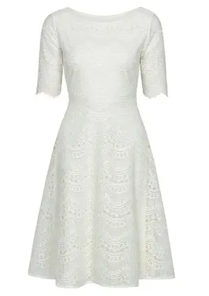 ALIE STREET LONDON Evie Lace Fit & Flare Dress - Ivory