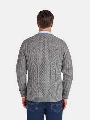 RAGING BULL Chunky Cable Crew Neck Knit Sweater